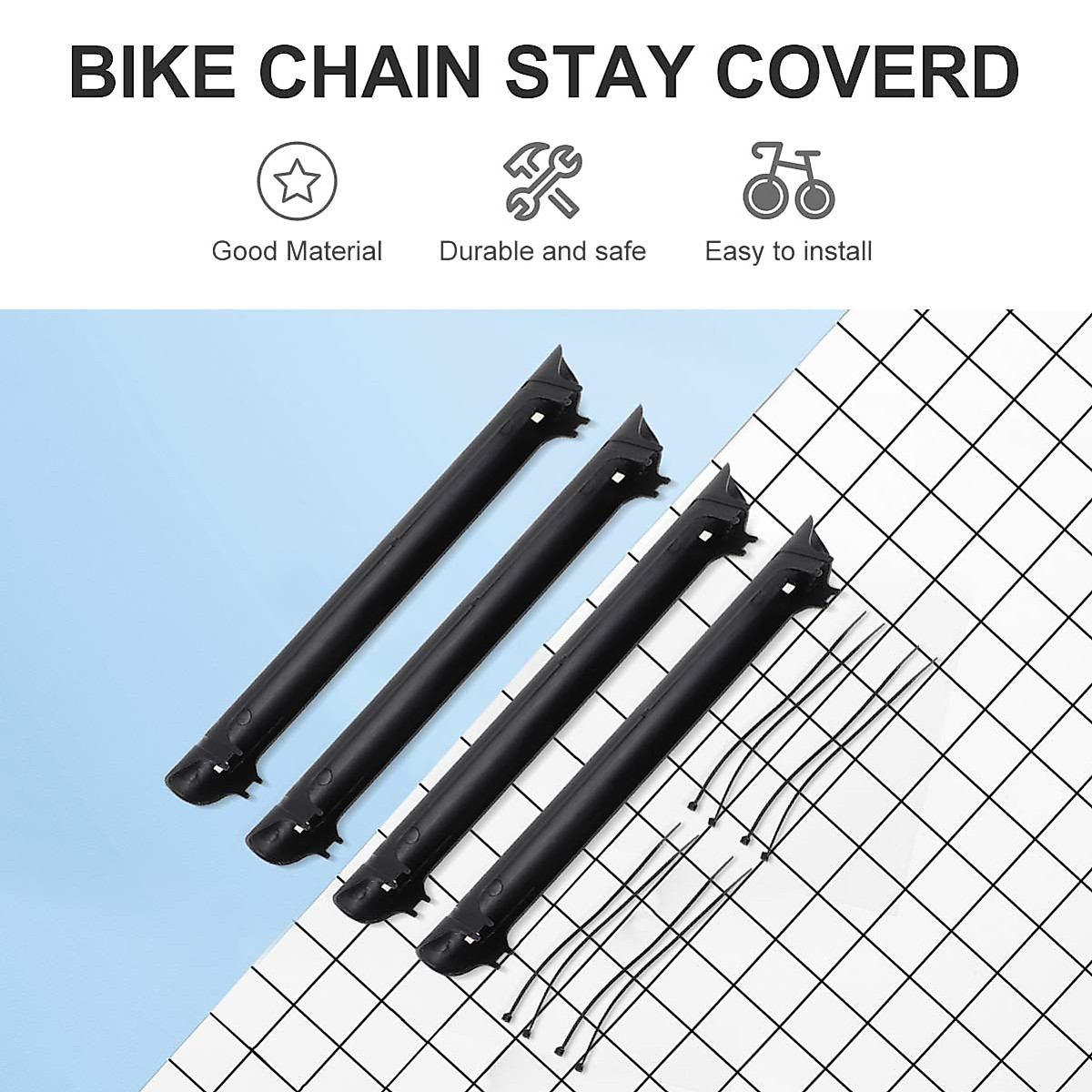 VOSAREA 4 Sets Bicycle Chain Guard Chainstay Protector Bike Chain Sticker Bike Chain Guard Sticker Cycling Equipment Sticker for Kids Bike Chain Guards Child Supplies Mountain Bike Plastic