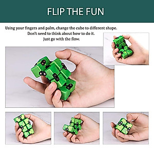 QIYI Little Golden Elephant Upgraded Infinity Cube Fidget Toy,Cool Mini Gadget Best for Stress and Anxiety Relief and Kill Time, Special Designed Texture Artistic and Fashion(Emerald Green)