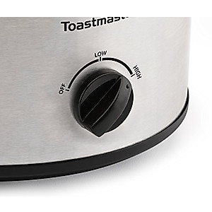 Toastmaster TM-151SC Stainless Steel Slow Cooker with Removable Stoneware Bowl, 1.5-Quart, Silver/Black