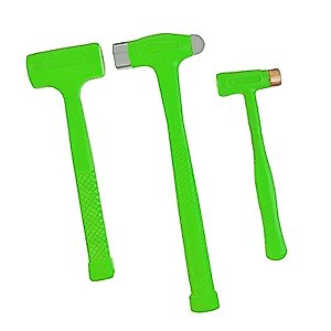 GRIP GRAND RAPIDS INDUSTRIAL PRODUCTS Grip 3 pc Deadblow Hammer Set - 12oz Brass Hammer, 1lb Ball Peen Hammer, 1/2lb Deadblow Mallet - Home, Garage, Workshop