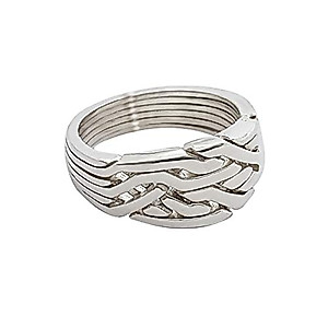 OFLIUM Puzzle ring Loopy Six design 925 sterling silver handmade Turkish puzzle ring interlocking knott friendship ring all size (14)