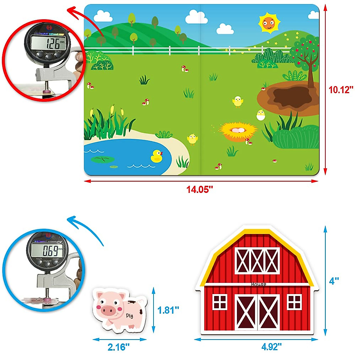 Magnetic Puzzles for Kids Ages 4-8, Travel Games for Toddlers Age 3-5, Educational Farm Theme Preschool Puzzles for Storytelling, Washable Toddler Magnets