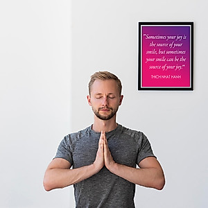 Your Smile Can Be the Source of Your Joy - Thich Nhat Han Quotes Spiritual Wall Art, This Modern Design Wall Art Print Is For Home Decor, Office Decor, Studio Decor, Zen Decor. Unframed - 8 x 10