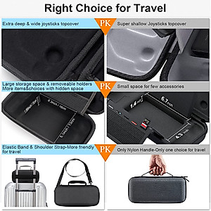 Updated Large Carrying Case for Steam Deck with Ultra-thickness Joystick Topcover,Travel Case with Removable Holder for Steam Deck Console & Accessories-Carry Case with Elastic Strap & Backpack Strap