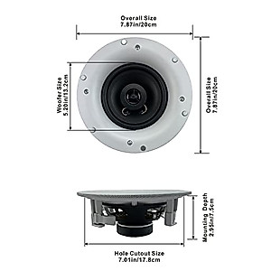 Acoustic Audio R192 Frameless in Ceiling/in Wall Speaker Pair 2 Way Home Theater Surround Speakers