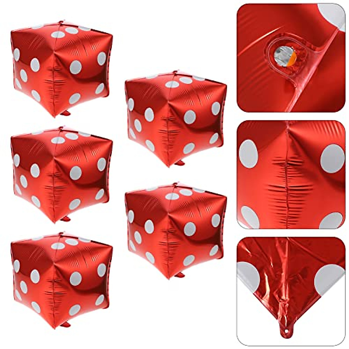 Gadpiparty 5Pcs Cube Dice Balloons Foil Helium Large Fairy Balloons Cartoon Wall Decor for Baby Shower Wedding Birthday Party Activities Photo Props