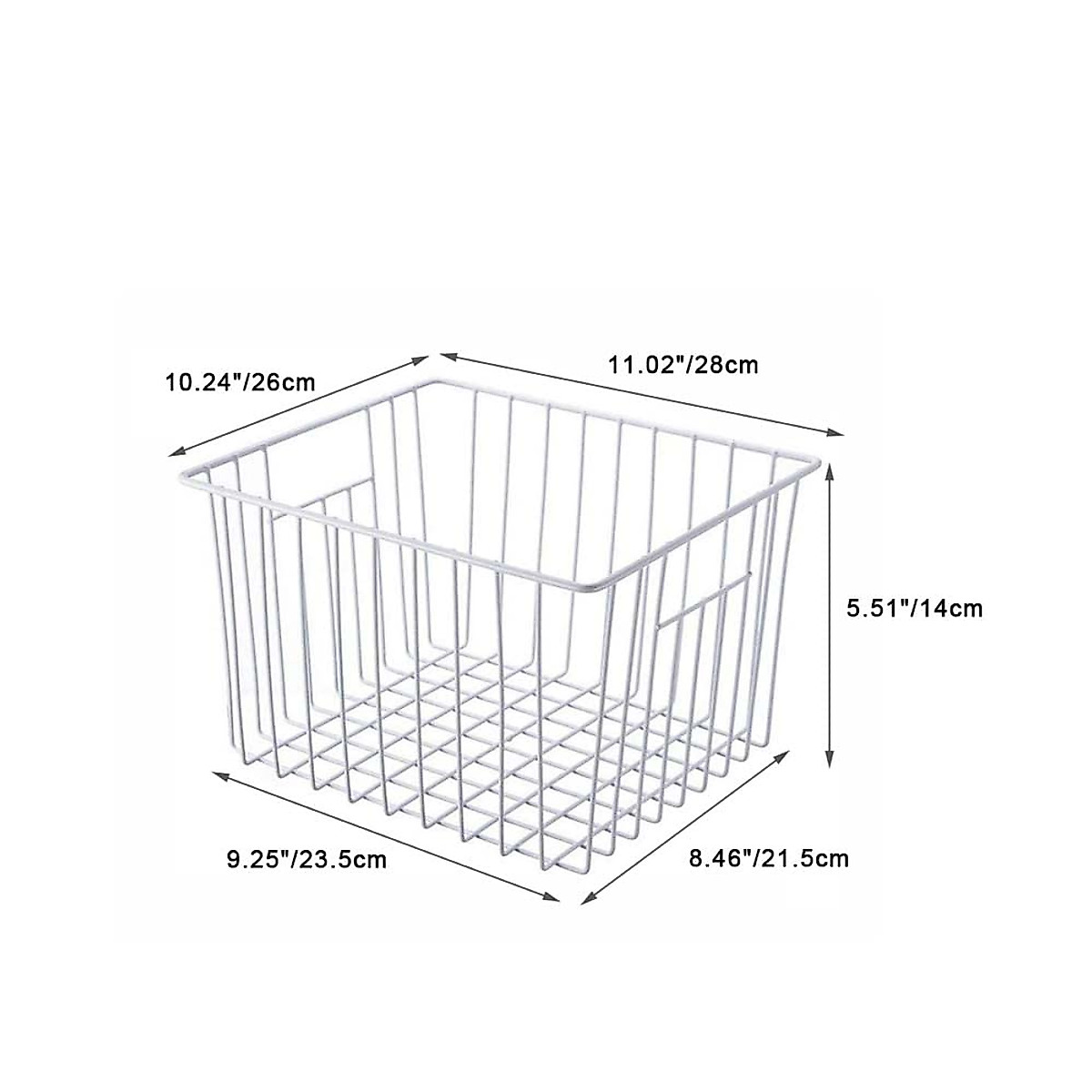 SANNO Freezer Baskets,Storage Organizer Baskets, Household Refrigerator Bin with Built-in Handles for Cabinets, Pantry, Closets, Bedrooms - Set of 4
