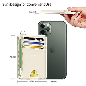 EcoVision Slim Minimalist Front Pocket Wallet, RFID Blocking Credit Card Holder Wallet with Detachable D-Shackle for Men Women