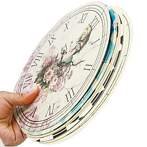 Alice and Wonderland Party Supplies 8 Pcs Cardboard Clocks for Mad Hatter Tea Party Decoration Diameter 8 inch Baby Shower Birthday Party Favors Not Real Clock
