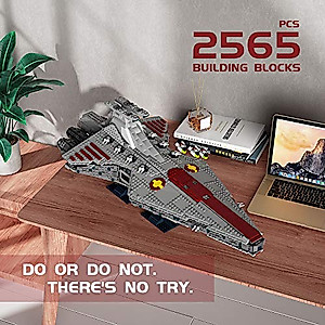 Venator-Class Republic Attack Cruiser Building Kit MOC Model Toys Building Tiles for Creative Open-Ended Play Building Blocks for Kids and Adult 2565 PCS