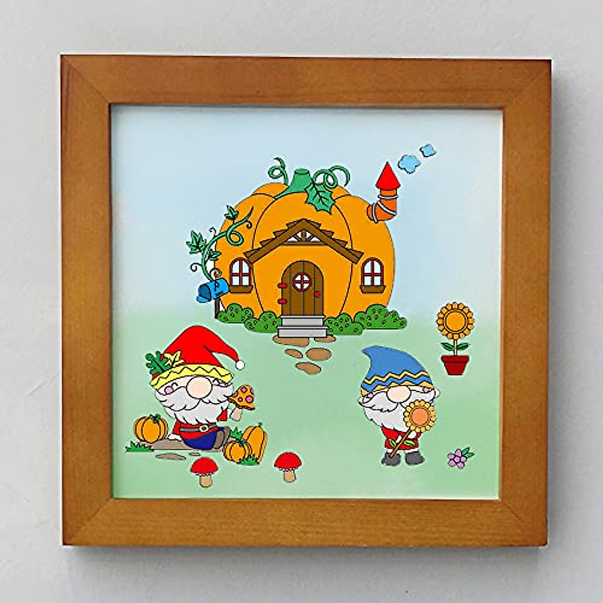 Hying Christmas Gnomes Clear Stamps for Card Making and Photo Album Decorations, Thanksgiving Flowers Stamp Xmas Animals Rubber Stamps Seal for DIY Scrapbooking