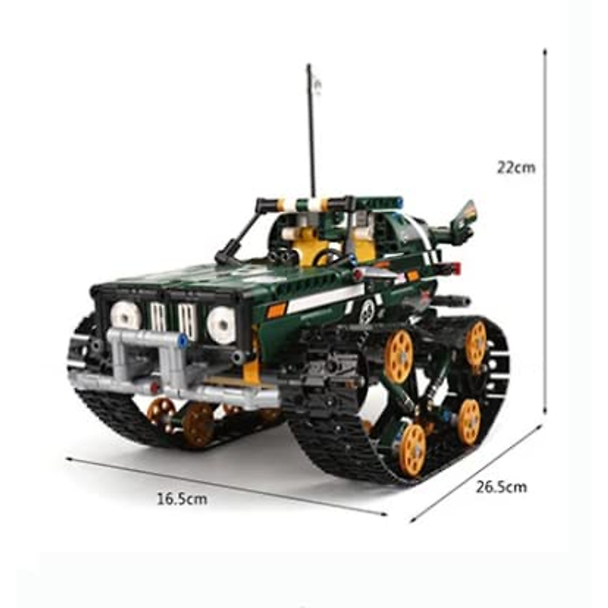 General Jim's 360 Degree Remote Control Crawler Monster Truck Vehicle with Remote Phone App Controlled Modular Building Blocks Bricks Vehicle 625 Piece Toy Building Set - for Teens and Adults