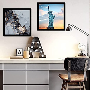 OMAIGAR 24x24 Picture Frame for 24by24 Square Poster Photo Canvas Certificate Black High Transparent Photo Frame Wall Desktop Horizontal Vertical 24 x 24