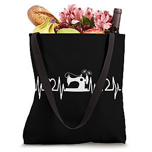 Heartbeat Pulse Sewing Machine Seamstress Tote Bag