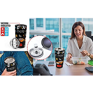 4Pack Friends TV Show Merchandise,Friends 30oz Stainless Steel Tumbler with Lids,Friends Makeup Bag,Friends TV Show Gifts,Friends Inspired Gifts for Fans,Gifts for Her,Wife,Mom, Coworkers,Sister,Aunt