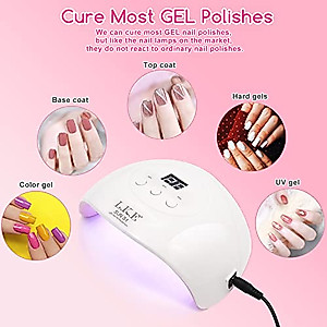 UV Light for Nails,UV LED Nail Lamp,Wisdompark Nail Dryer 72 W Professional Nail UV Light for Gel Polish with Adapter Gel Nails 3 Timers (Large)