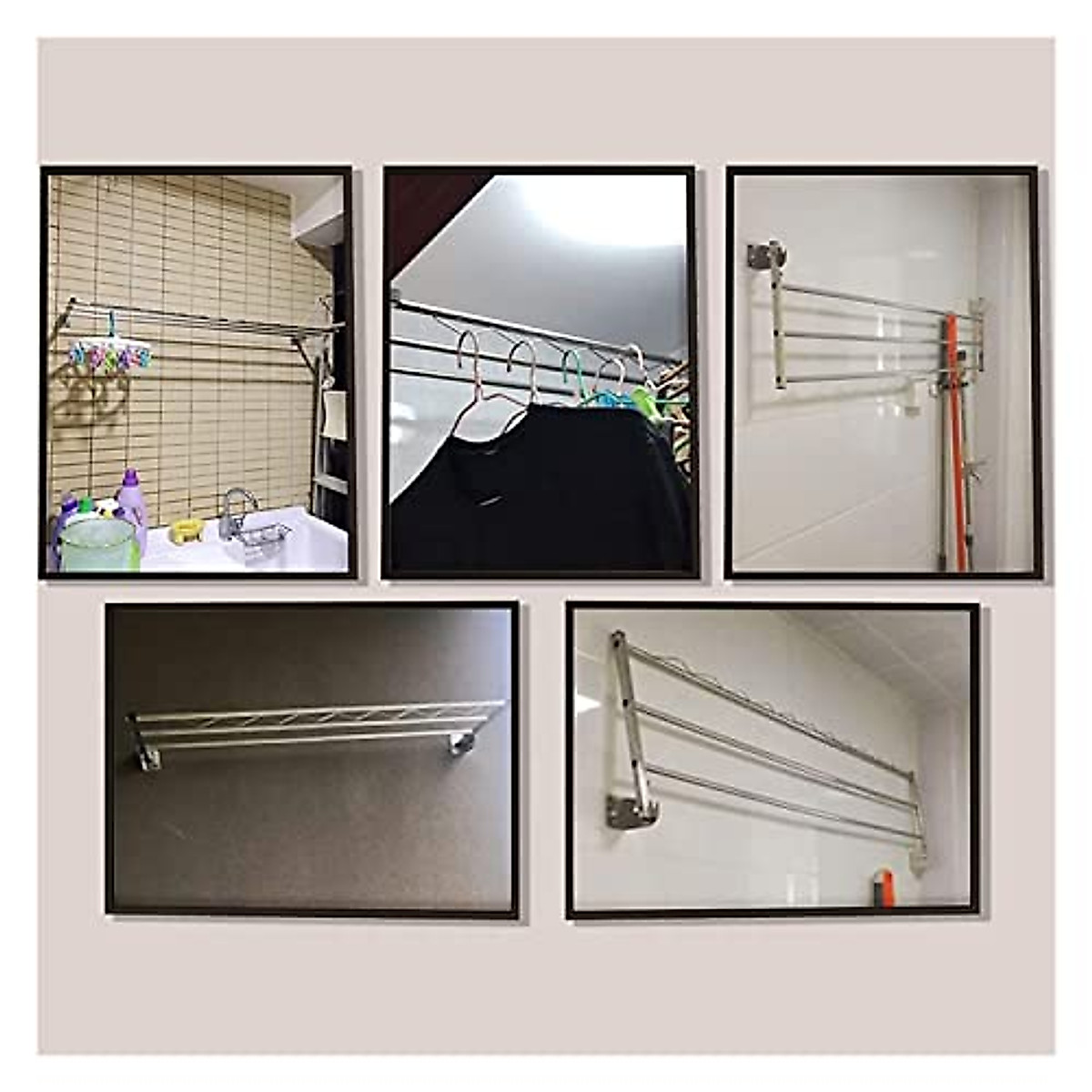 XMCX Wall Mounted Clothes Drying Rack Space-Saver Retractable Fold Away Clothes Hanger Easy Storage (Size : 62cm)