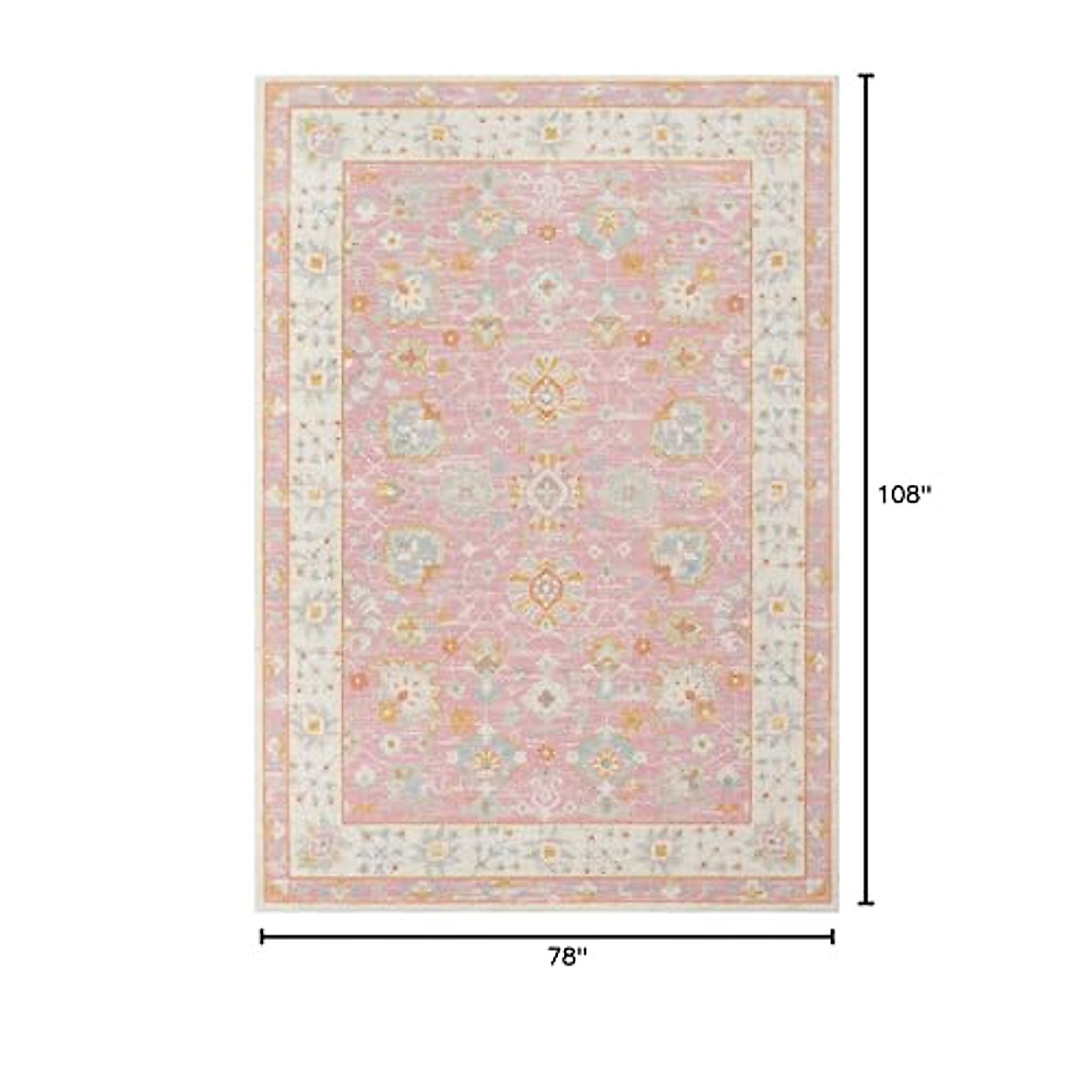 Momeni Anatolia Area Rug, 6'6" X 9', Pink