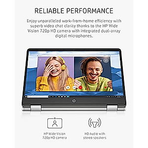 HP Chromebook x360 14 Laptop, Intel Celeron Processor, 4 GB RAM, 32 GB eMMC, 14” HD (1366 x 768), Chrome OS, Webcam & Dual Mics, Work, Entertainment, School, Long Battery Life (14a-ca0040nr, 2021)