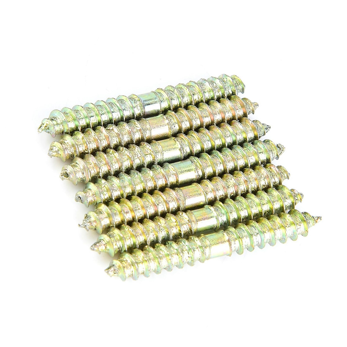 20pcs M5 40mm Dowel Screw Iron Double Ended Screw Zinc Plating Self-Tapping Thread Screw Wood to Wood Dowel Screw Connecting Wood