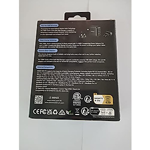 MINIX NEO P3 100W Turbo 4-Ports GaN Wall Charger, 3 x USB-C Port Fast Charging Adapter(Max 100W/20W), 1 USB-A (Max 18W). Compatible with MacBook Pro Air, iPad Pro, iPhone 13,12,Galaxy S9 and More.