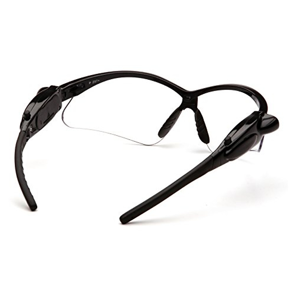 Pyramex PMXTREME Safety Glasses, Black Frame / Clear Anti-Fog Lens (NO CORD), LED Temples