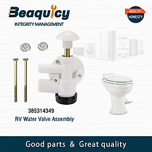 Beaquicy 385314349 RV Water Valve Kit Upgraded Toilet Water Valve Assembly Replacement for Dom-etic Sealand VacuFlush Toilet Models