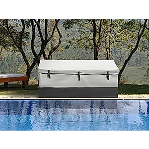 FVSCM 172 Gallon Outdoor Storage Box Waterproof, Portable Soft Deck Box for Outdoor Cushions, Throw Pillows, Garden Tools, Pool Towel and Accessories, Grey & Black