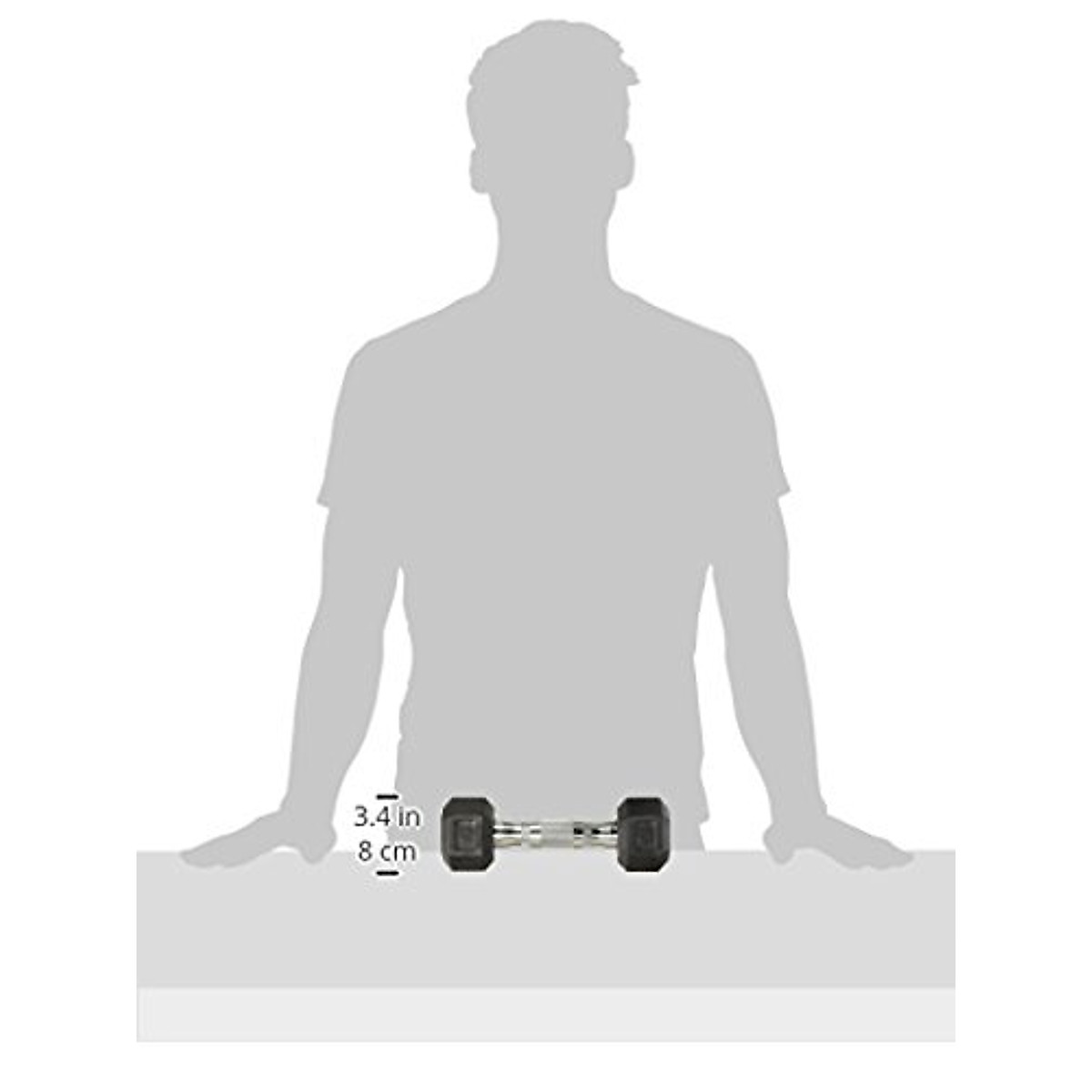 CAP Barbell Coated Hex Dumbbell with Contoured Chrome Handle, Single, 5 Pounds