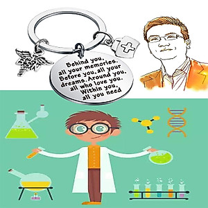 FEELMEM BSN Keychain BSN Bachelor of Science Nursing Gifts Behind You All Memories Before You All Your Dream BSN Graduation Gift for Women (BSN Keychain)