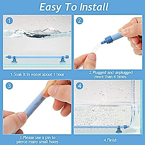 4 Pieces Air Stone Bar (10 Inch) with Suction Cups Aquarium Bubble Wall Fish Tank Bubble Bar Tube Bubble Release Diffuser Bar for Fish Tank Aquarium Hydroponics Pump