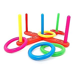 Toxz Child's Hoop Ring Toss Plastic Ring Toss Quoits Garden Throwing Game Pool Toy Outdoor Fun Set,Safety Material