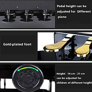 Sound harbor Piano Pedal Extender Adjusted Piano Foot Pedal Extender for Kids,Design with 3 Pedal Black