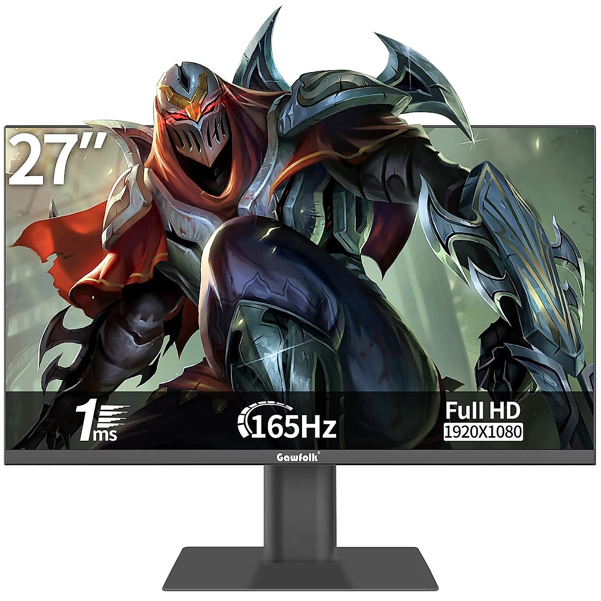 Gawfolk 27 Inch Gaming Monitor 144Hz/ 165Hz, Full HD 1080P Computer Monitors for Home Office, 1ms GTG with FreeSync, Low Motion Blur, sRGB 99%, VESA, Tilt Adjustable, Eye Care