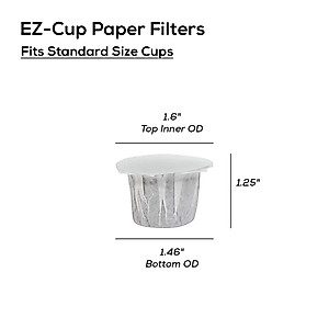 Perfect Pod EZ-Cup Paper Coffee Filters with Patented Lid for Single-Serve Coffee Brewers and Coffee Pods, Compatible with Keurig, 9-Pack (450 Filters)