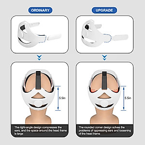 MASiKEN K6 Adjustable Replace Elite Head Strap for Oculus Quest 2, Enhanced Support and Comfort Head Pad Cushion,Reduce Head Pressure,Optimize Interface Fillet and Headstock Angle (White)