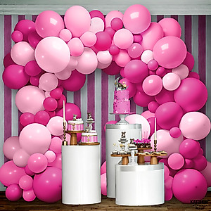 KatchOn, Pink Balloons Arch Kit for Pink Birthday Decorations - 18 Inch, Pack of 141| Fuchsia Balloons for Hot Pink Birthday Decorations | Baby Gender Reveal Party Decorations, Pink Party Decorations