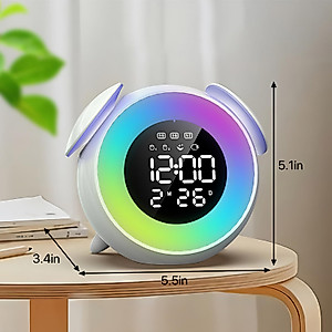 Powstro Sunrise Alarm Clock, Sunrise Lamp Alarm Clock Loud Alarm Clock for Heavy Sleepers, 25 Music & 5 Lighting Modes Cute Sunset Alarm Wake Up Light Clocks for Bedroom Adults Kids Teens
