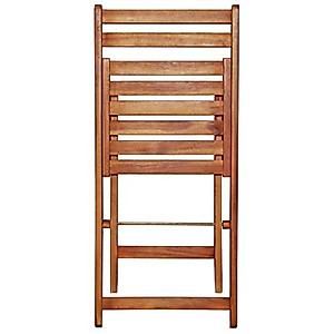 KTHLBRH (Fast Shipments) Wooden Folding Chair | for Porch, Lawn, Garden, Backyard, Balcony, Deck, Pool, Indoor, Outdoor Outdoor Bistro Chairs 2 pcs Solid Acacia Wood