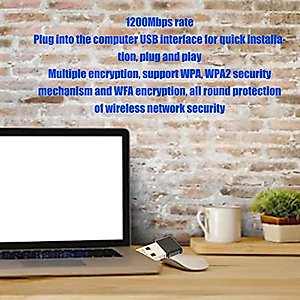 Wireless Network Card Adapter, WiFi Adapter 2.4GHz 5GHz Dual Band for Computer for Laptop