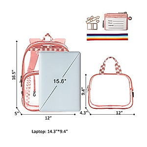mommore Clear Backpack Durable Clear Bookbags Transparent Backpack for Work, Security