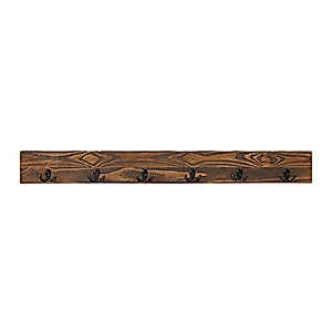 Alaterre Pomona Metal and Wood Wall Coat Hook, 48", Brown