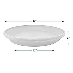 PSW AP35DC Saucer Drip, Durable Water Tray for Indoor and Outdoor Flower Plant Pots and Planters, 14-Inch, Dark Charcoal