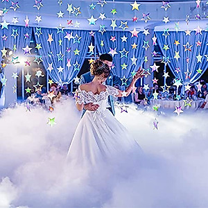 39Ft Glitter Star Garland Banner Hanging Decorations Bling Iridescent Twinkle Star Garland Streamer Kit for Bridal Shower Wedding Baby Shower Christmas Birthday Prom Graduation Party Supplies