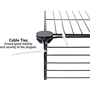 LURIVA DIY Small Animal Pet Playpen, Guinea Pig Cages, Rabbit Playpen, Dog/ Puppy Playpen, Indoor Portable Metal Wire Yard Fence, 15 X 12 Inch, 12 Panels, Black