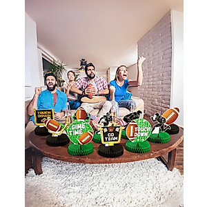 Adeyoo 10Pcs Football Party Honeycomb Centerpieces,Football Centerpieces for Table Birthday Party Centerpiece Topper Decorations for Birthday Baby Shower Tailgate Party Supplies