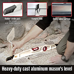 Kapro - 930 SmartCast Professional Level - Cast Mason’s Level - Features Optivision Red Acrylic Vials - VPA Tested - Aluminum - 32 Inch