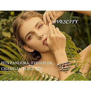 EVESCITY 925 Silver Gold Many Styles Beads For Charm Bracelets Best Jewelry Gifts for Women Her Girls (Alarm Clock)