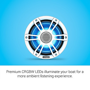 Garmin Fusion® Signature Series 3i Marine Coaxial Speakers, 7.7" 280-watt CRGBW Coaxial Sports White Marine Speakers (Pair)