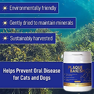 Plaque Banish 100% Natural Plaque Off & Tartar Remover For Dogs & Cats | Freshen Breath For Dogs & Cats | 6.3oz (180g) | Support Healthy Gums & Promote Dental Health | Prevent Plaque & Tartar Build Up